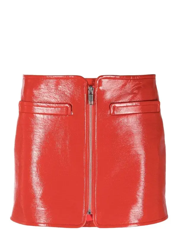 COURREGES Patent Mini Skirt - Red