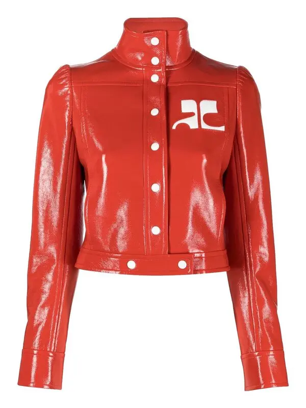 COURREGES Vinyl Reedition Cropped Jacket - Red