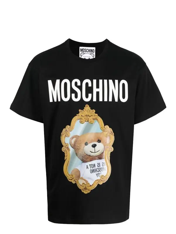 Moschino Mirror Teddy Logo T-shirt - Black