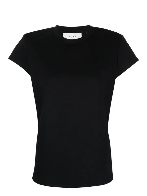 RÓHE Cap-sleeve Crew-neck T-shirt - Black