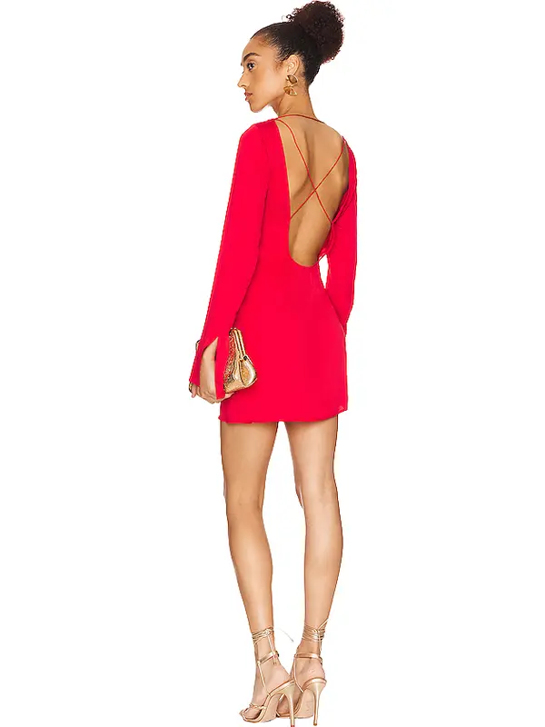 L'academie Leda Mini Dress - Bright Red