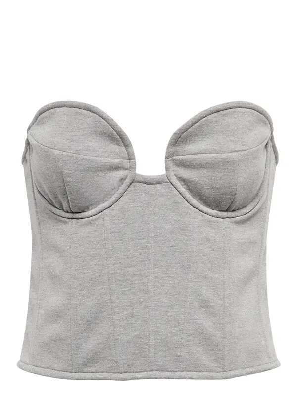 Magda Butrym Cotton-blend Jersey Bustier - Grey