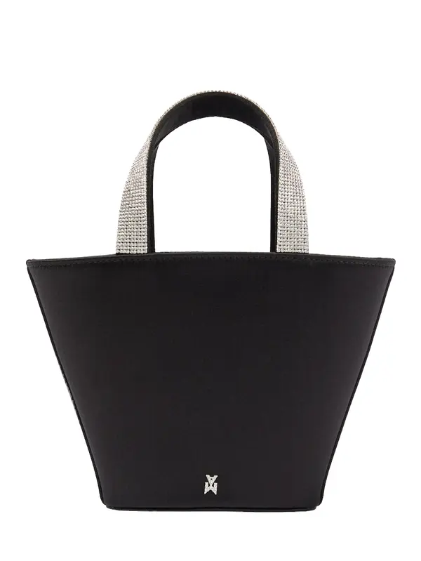 Amina Muaddi Rih Embellished Bucket Bag - Black