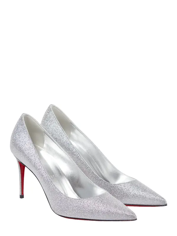 CHRISTIAN LOUBOUTIN Kate 85 Leather Pumps - Silver