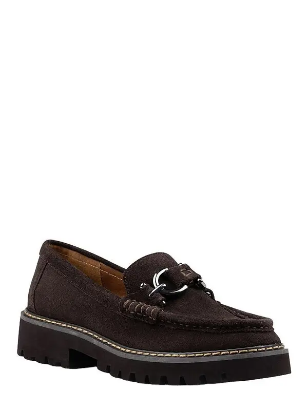 DONALD PLINER Moc Toe Loafers - Dark Brown