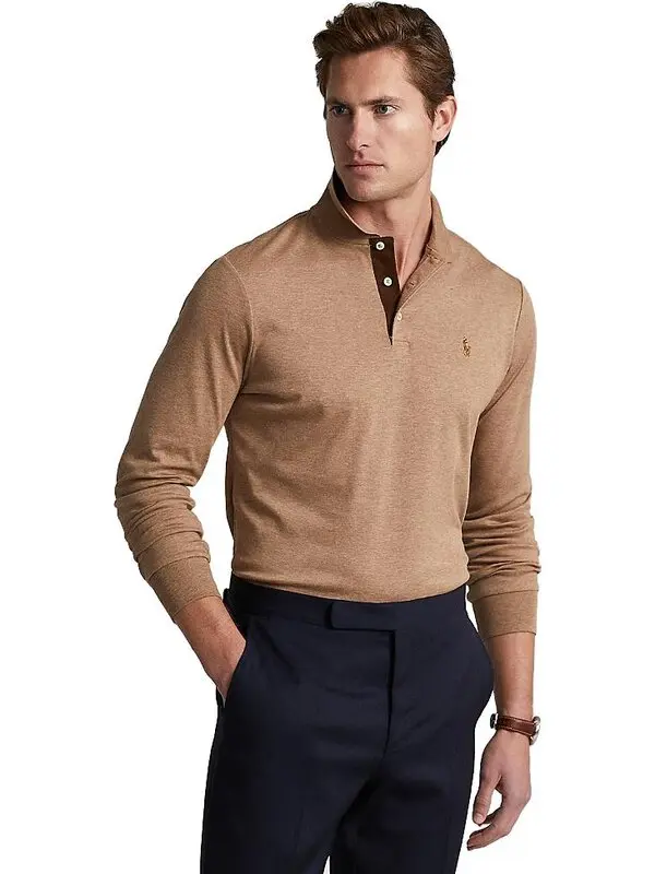 Polo Ralph Lauren Classic Fit Soft Cotton Long-sleeve Polo Shirt - Italian Heather