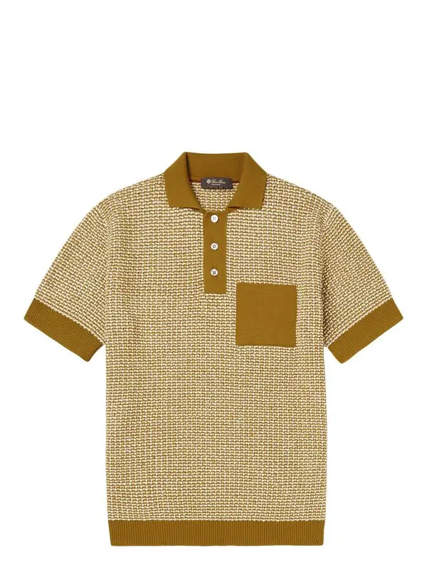 Loro Piana Slim-fit Cashmere And Silk-blend Chenille Polo Shirt - Yellow