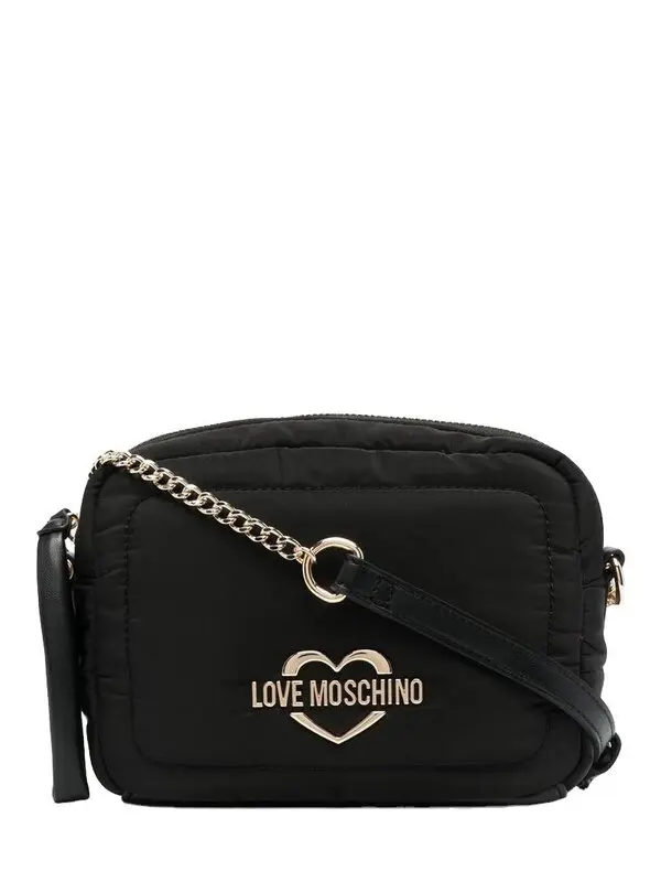 Moschino Logo-plaque Shoulder Bag - Black