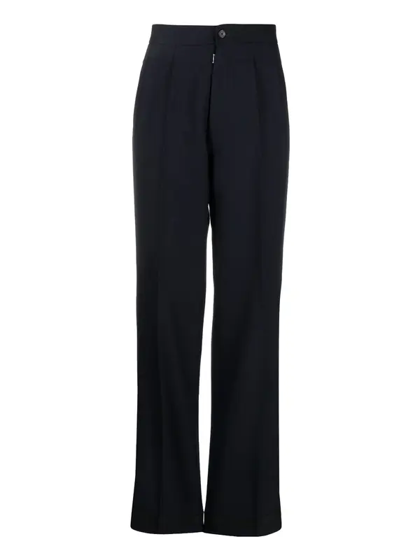 MAISON MARGIELA Herringbone Wool Trousers - Blue