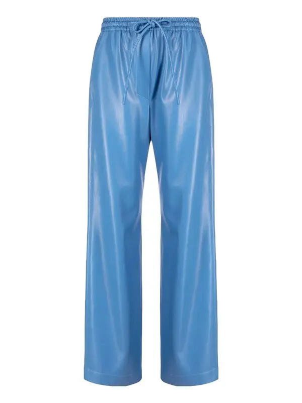 Nanushka Faux-leather Drawstring-waist Trousers - Blue