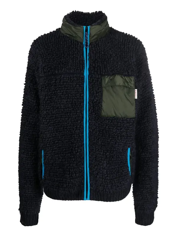 Marni Knitted Zip-up Cardigan - Blue