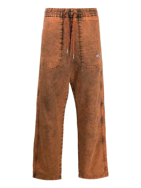 DIESEL® D-martians Track Trousers In Washed Cotton - Orange