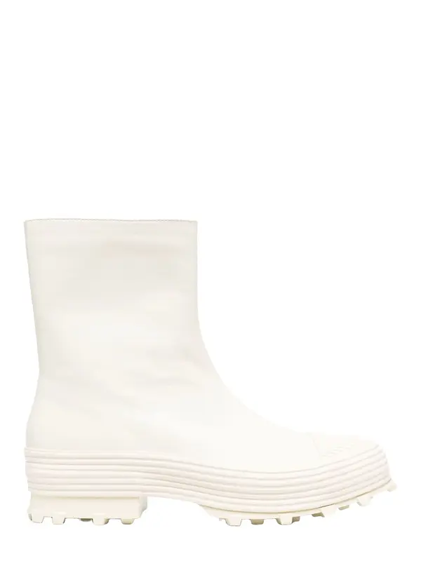 Camper Traktori Leather Ankle Boots - White