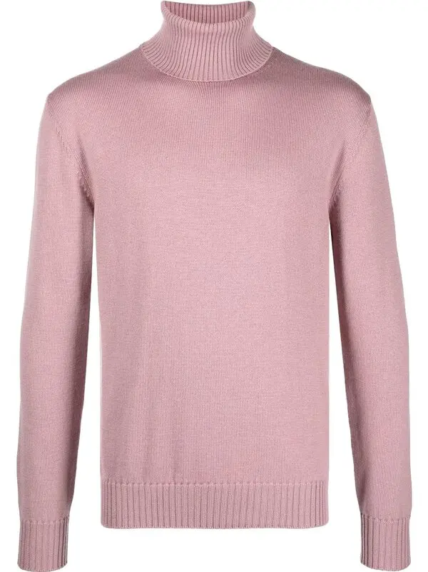 BALLANTYNE Roll-neck Wool Jumper - Pink