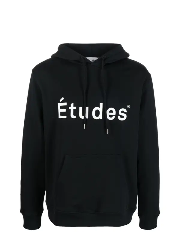Études Studio Klein Logo-print Cotton Hoodie - Black