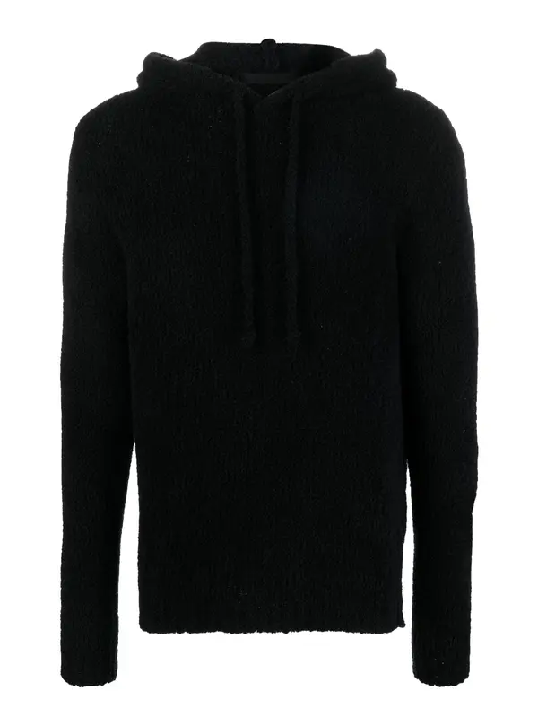 TEN C Sherpa Wool-blend Hoodie - Black