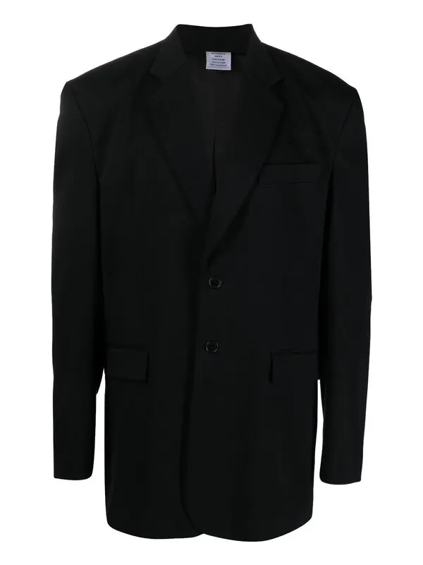 Vetements Oversize Single-breasted Blazer - Black