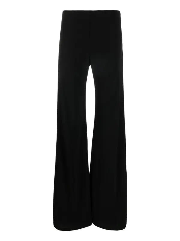 Alberta Ferretti Flared Wide-leg Trousers - Black