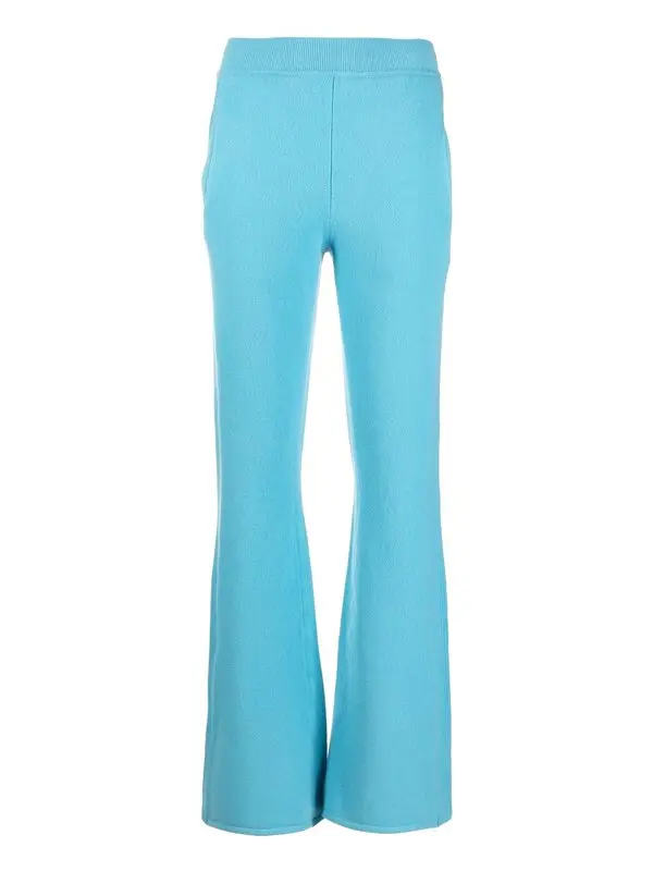 Alberta Ferretti Cashmere-virgin Wool Blend Flared Trousers - Blue