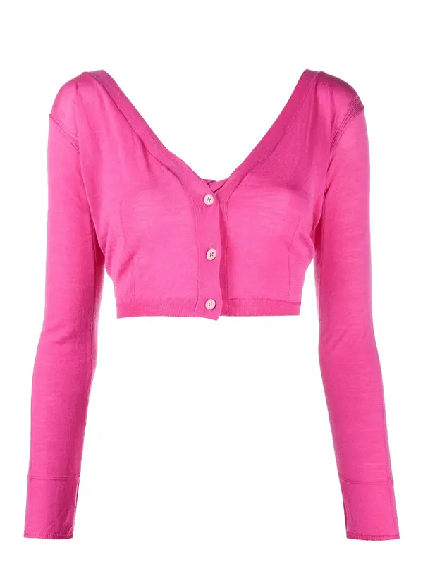 Jacquemus Cropped Button-fastening Cardigan - Pink