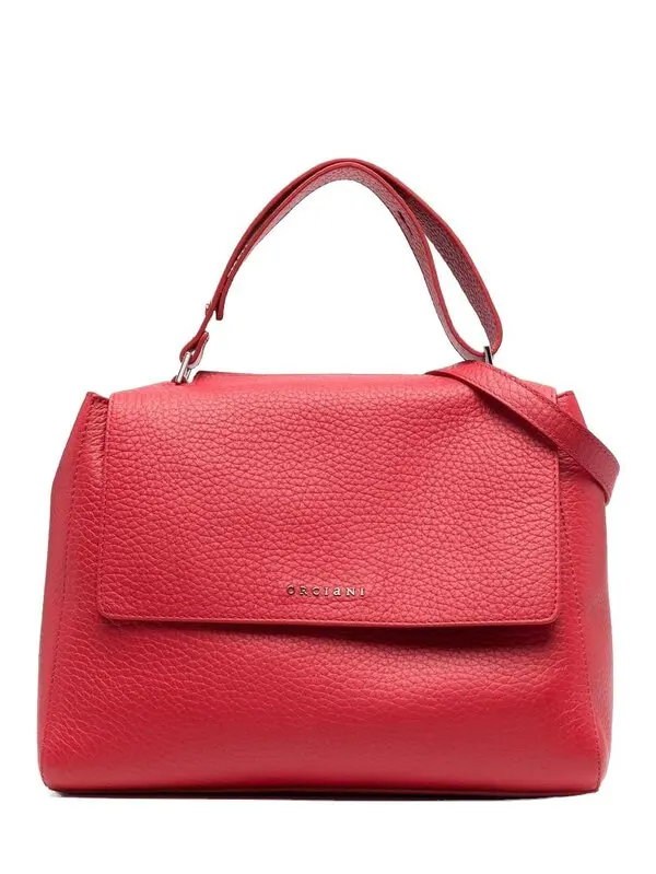 ORTIGNI Sveva Grained Leather Shoulder Bag - Red