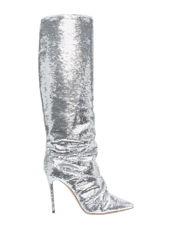 Casadei Sequinned Boots - Grey