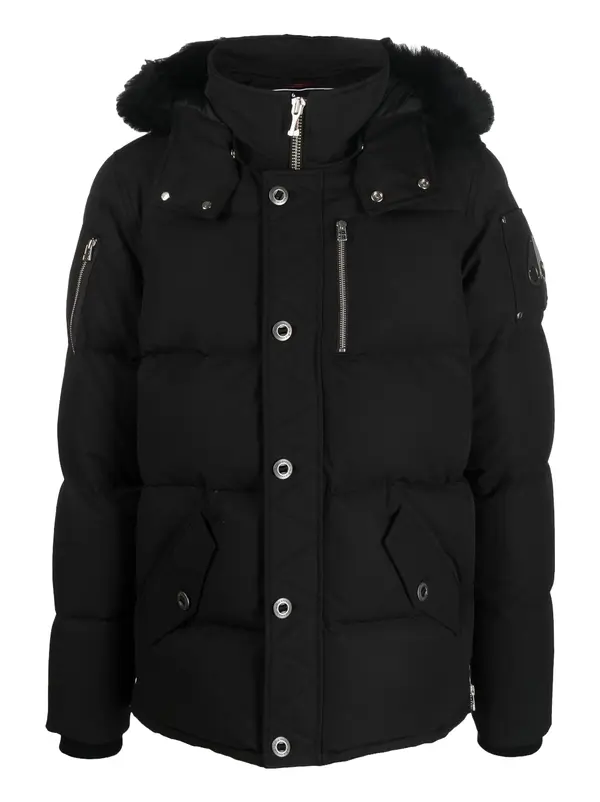 Moose Knuckles Padded Hooded Jacket - Black