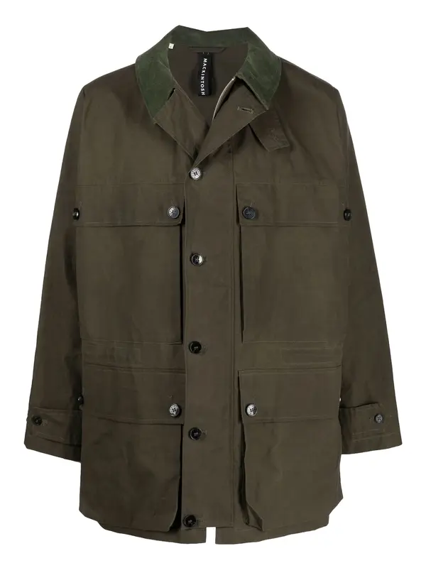 Mackintosh Country Waxed Cotton Coat - Green