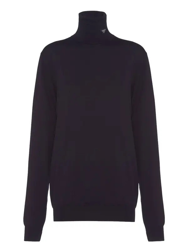 Prada Roll-neck Wool Jumper - Blue