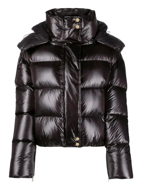 Patrizia Pepe Hooded Puffer Jacket - Black