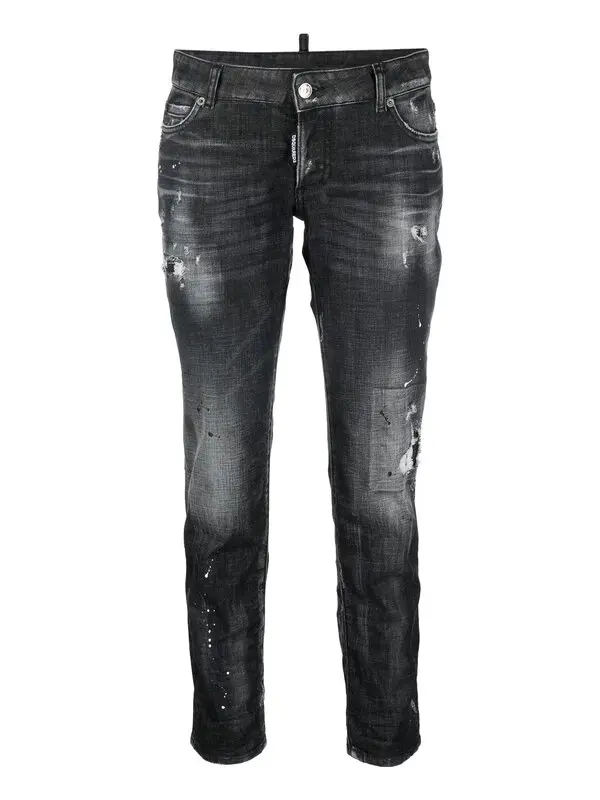 Dsquared2 Distressed Cropped Jeans - Grey