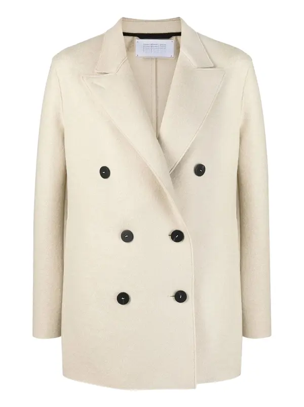 Harris Wharf London Peak Lapels Double-breasted Blazer - Neutrals