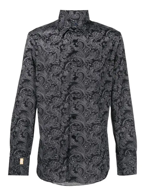 BILLIONAIRE Paisley-print Long-sleeve Shirt - Black