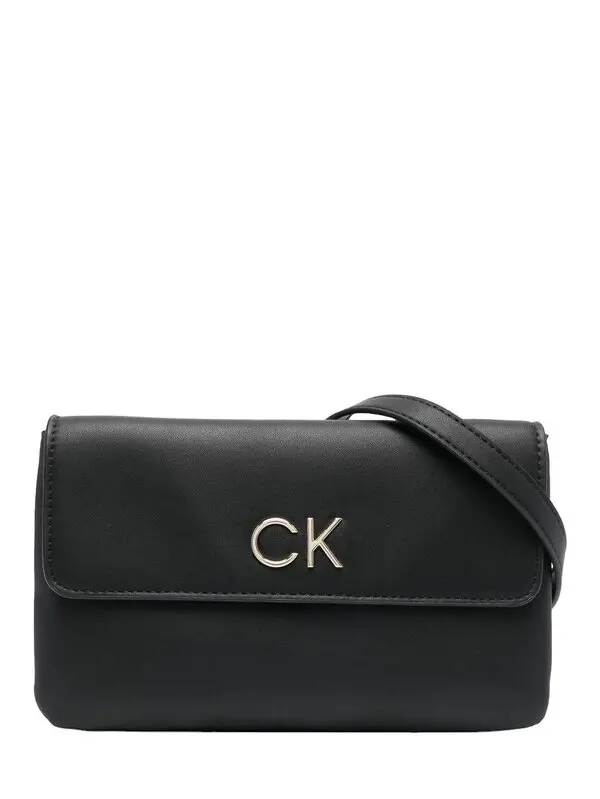 Calvin Klein Re-lock Double Cross Body Bag - Black