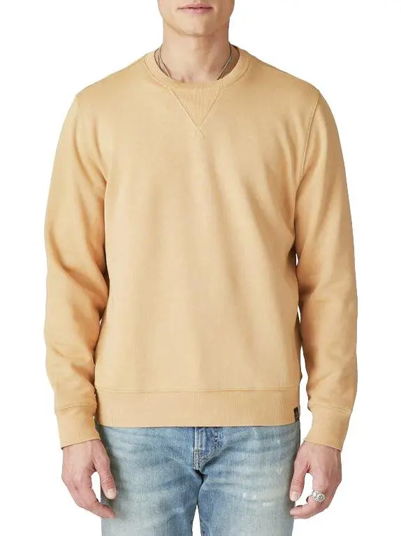 Lucky Brand Crewneck Cotton Fleece Sweatshirt - Buckthorn Brown