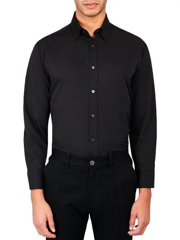 W.R.K Regular Fit Solid Performance Dress Shirt - Black