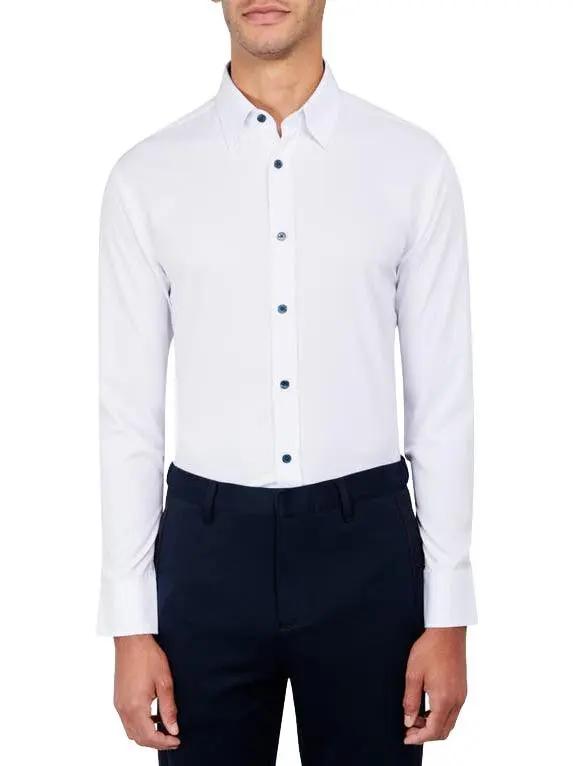 W.R.K Regular Fit Solid Performance Dress Shirt - White