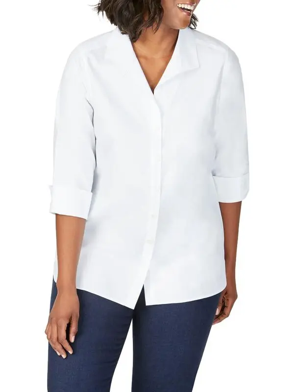 Foxcroft Pandora Non-iron Tunic Shirt - White