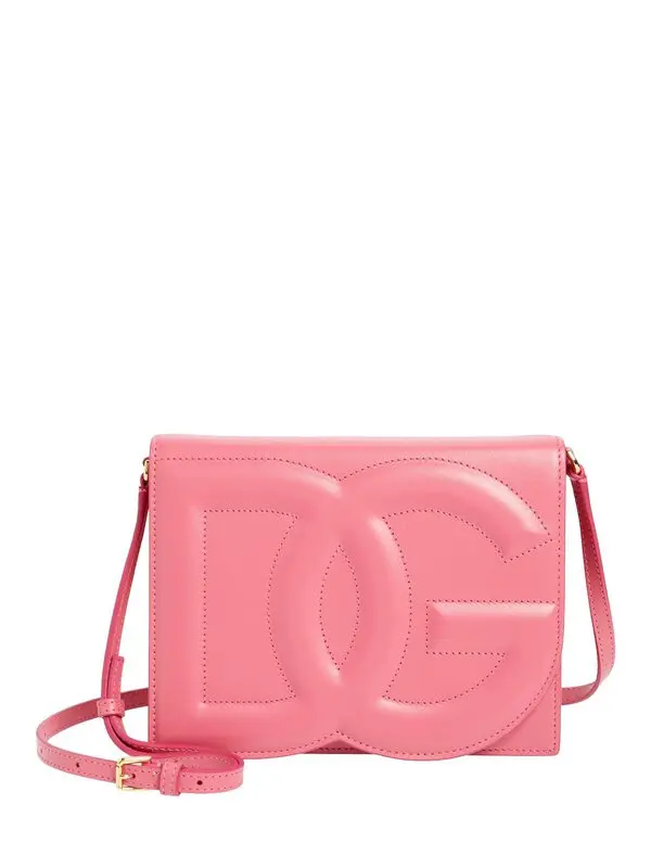 Dolce & Gabbana Dg Logo Leather Crossbody Bag - Lilac