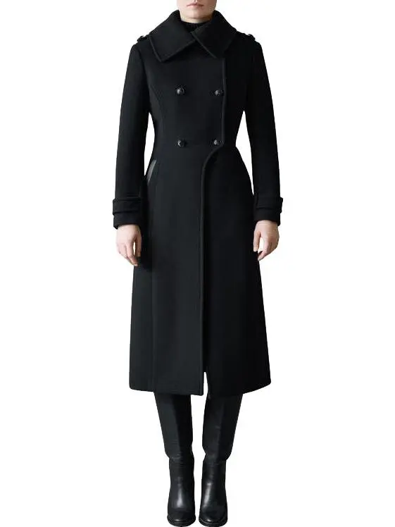 Mackage Elodie Double-breasted Military Maxi Coat - Black