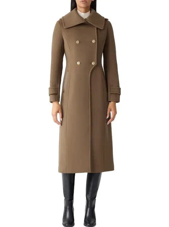 Mackage Elodie Double-breasted Military Maxi Coat - Otter