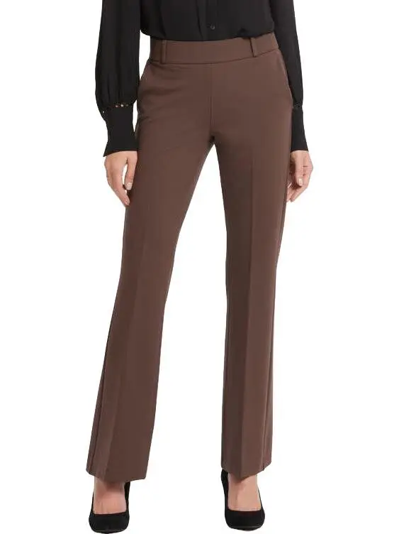 NYDJ Flare Leg Ponte Knit Trousers - Coffee Bean