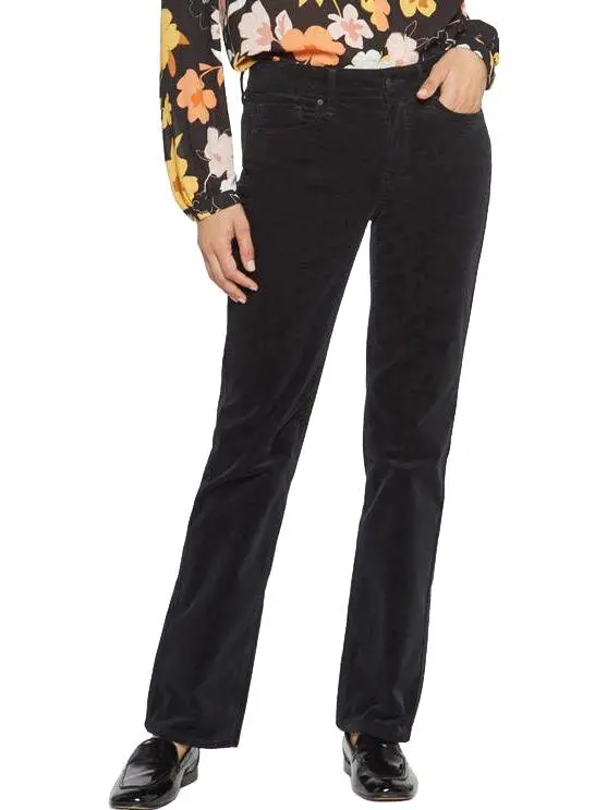 NYDJ Marilyn Straight Leg Corduroy Pants - Black