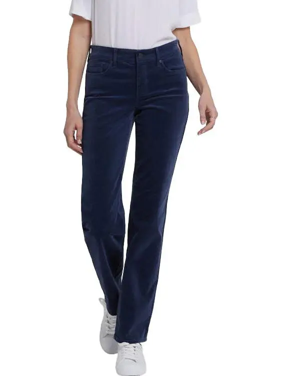 NYDJ Marilyn Straight Leg Corduroy Pants - Dark Night