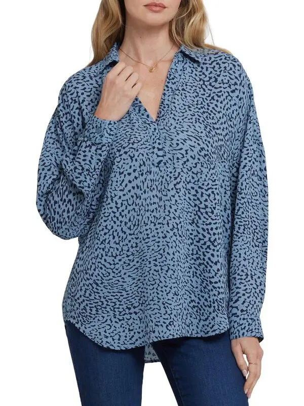 NYDJ Becky Recycled Polyester Georgette Blouse - Charlottesville