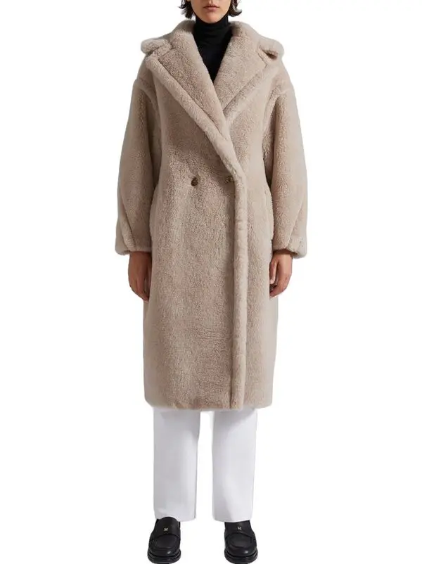 Max Mara Tedgirl Oversized Alpaca Blend Coat - Beige