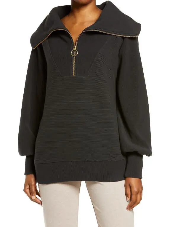 Varley Vine Ottoman Half Zip Pullover - Black