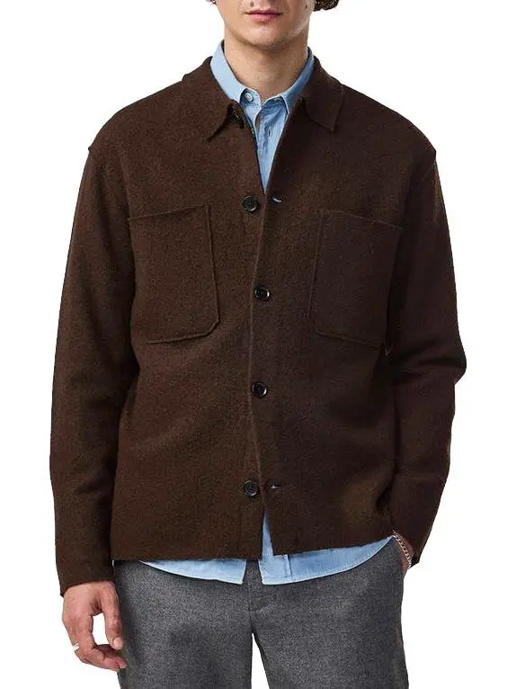 Nn07 Jonas Boiled Wool Shirt Jacket - Demitasse