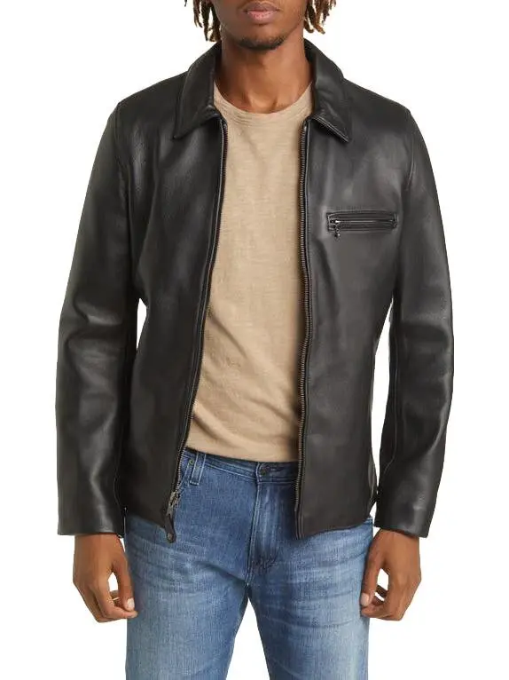SCHOTT Waxy Leather Delivery Jacket - Black
