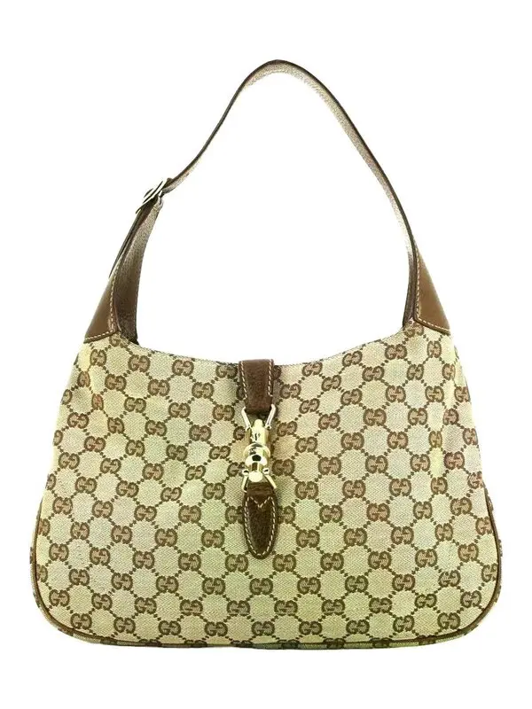 Gucci Monogram Jackie Shoulder Bag - Brown